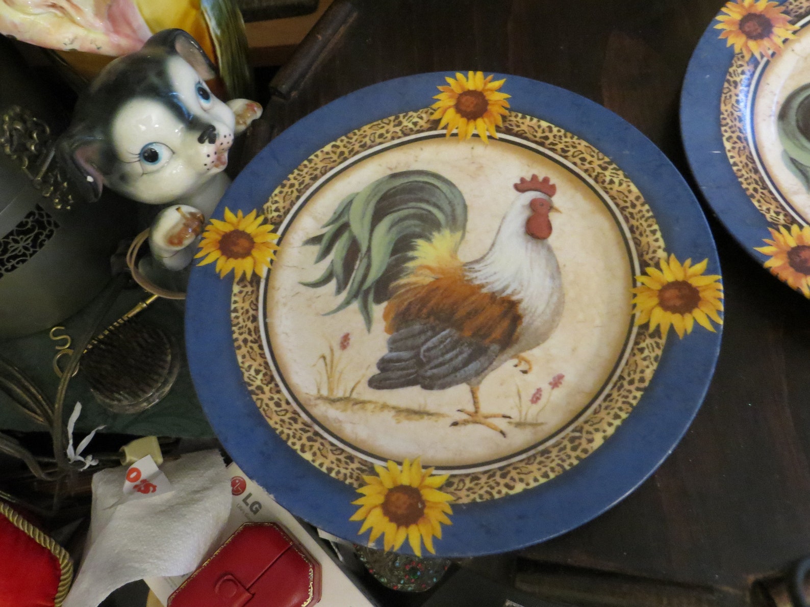 Rooster Plate, Vintage 8" Hand Painted Chicken Dish - Etsy