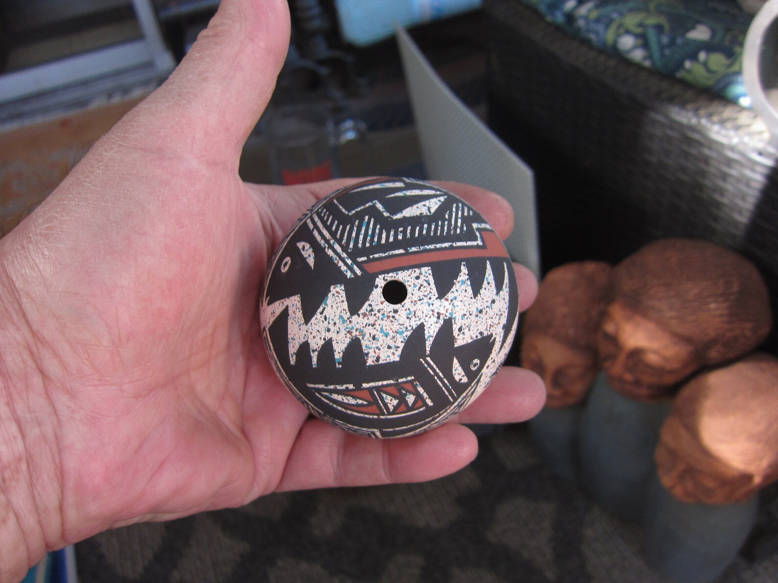 Emil Chino Acoma Pueblo Native American Hand Painted Signed New Mexico ...