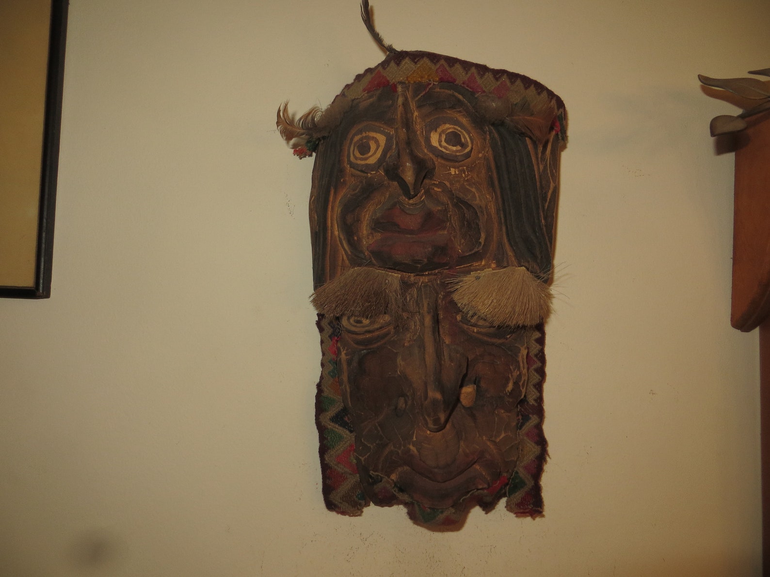 Tribal Mask Two Face Carved Wood Vintage - Etsy