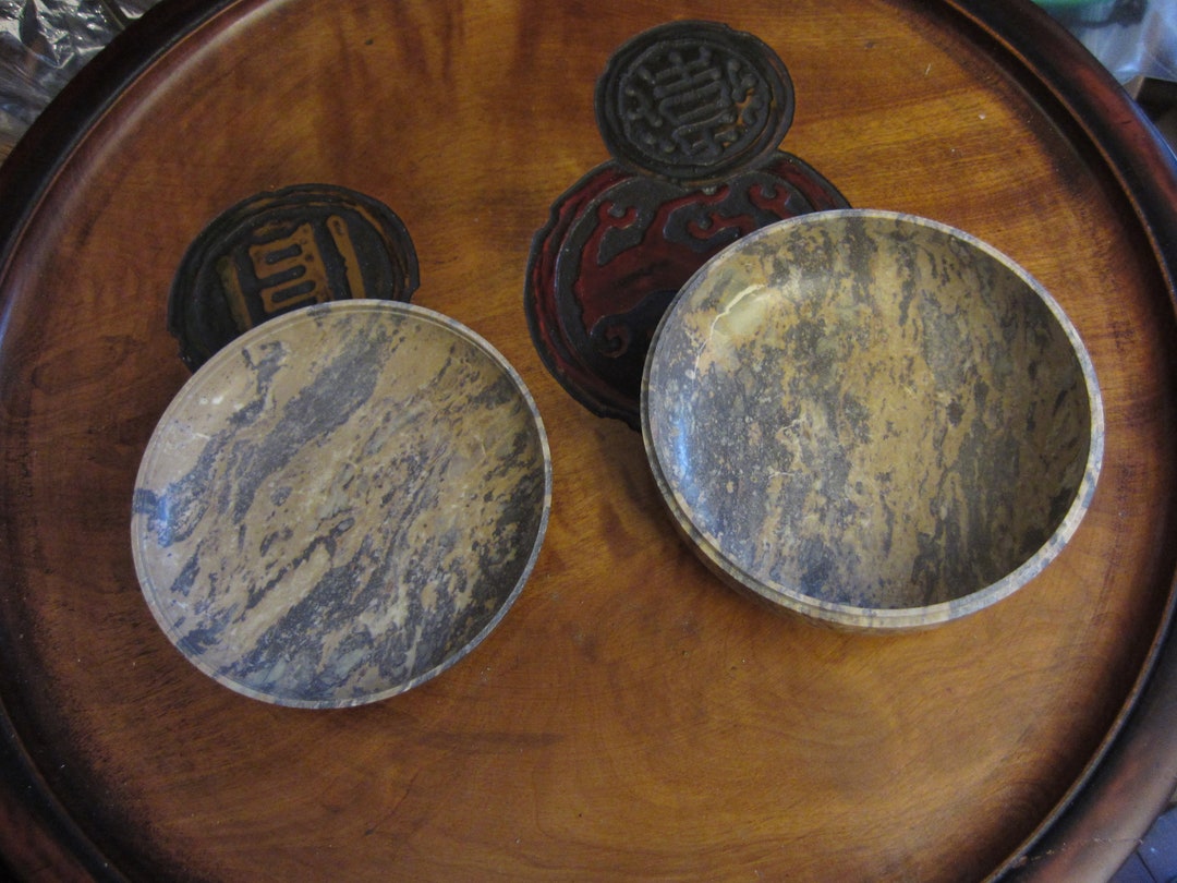 Vintage Marbled Bakelite Round Box - Etsy