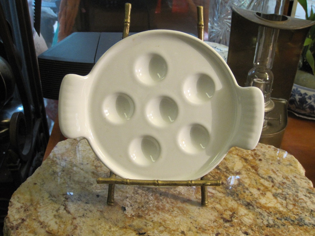 6 Hole Orange Escargot Dish, Enamel Cast Iron Made in Belgium - Etsy