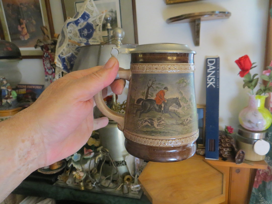 Midcentury Marzi and Remy German Beer Stein With Fox Hunting Scene ...