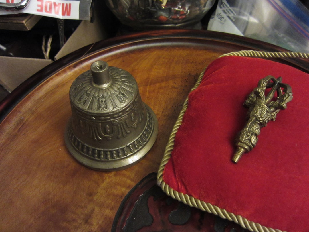 Fine Tibet Tibetan Bronze Temple Hand Bell - Etsy