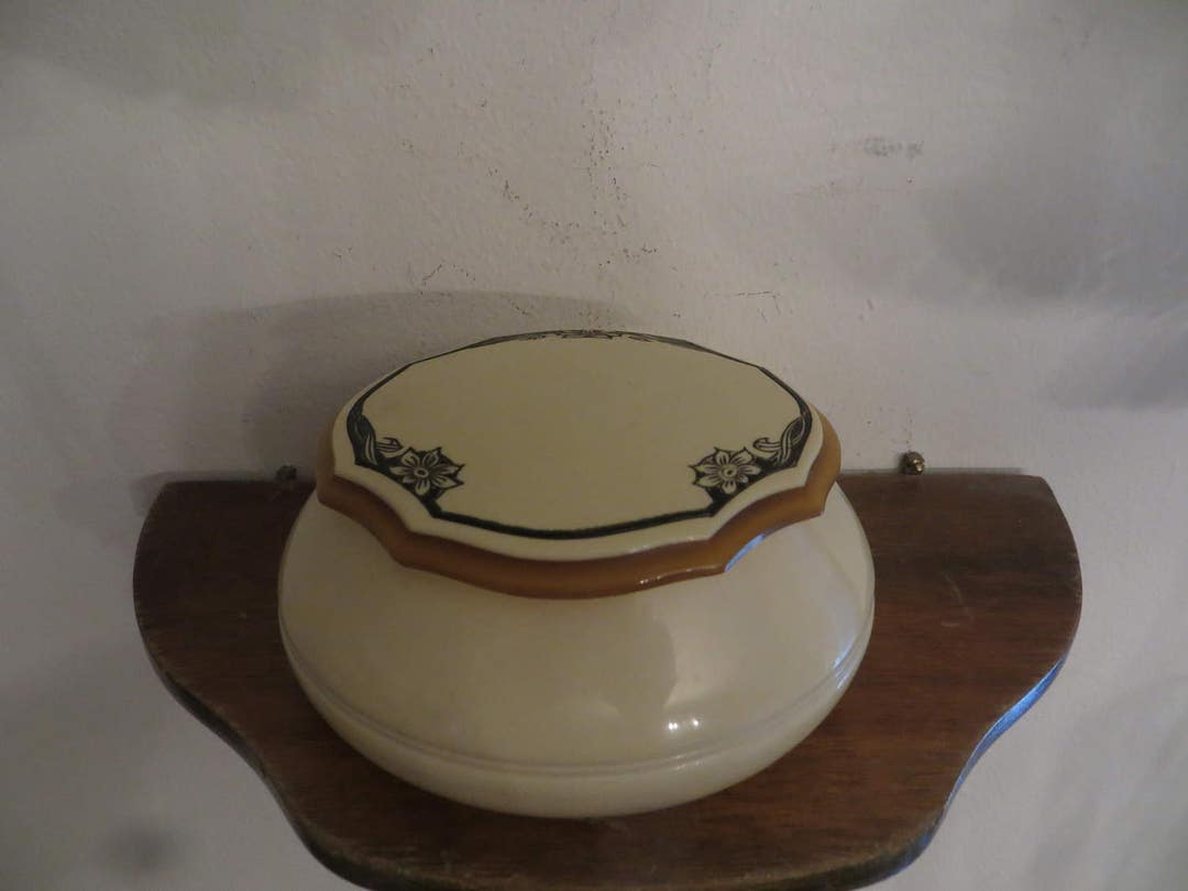 Vintage Dubarry Pyralin Hair Collector Celluloid Vanity Table Trinket ...