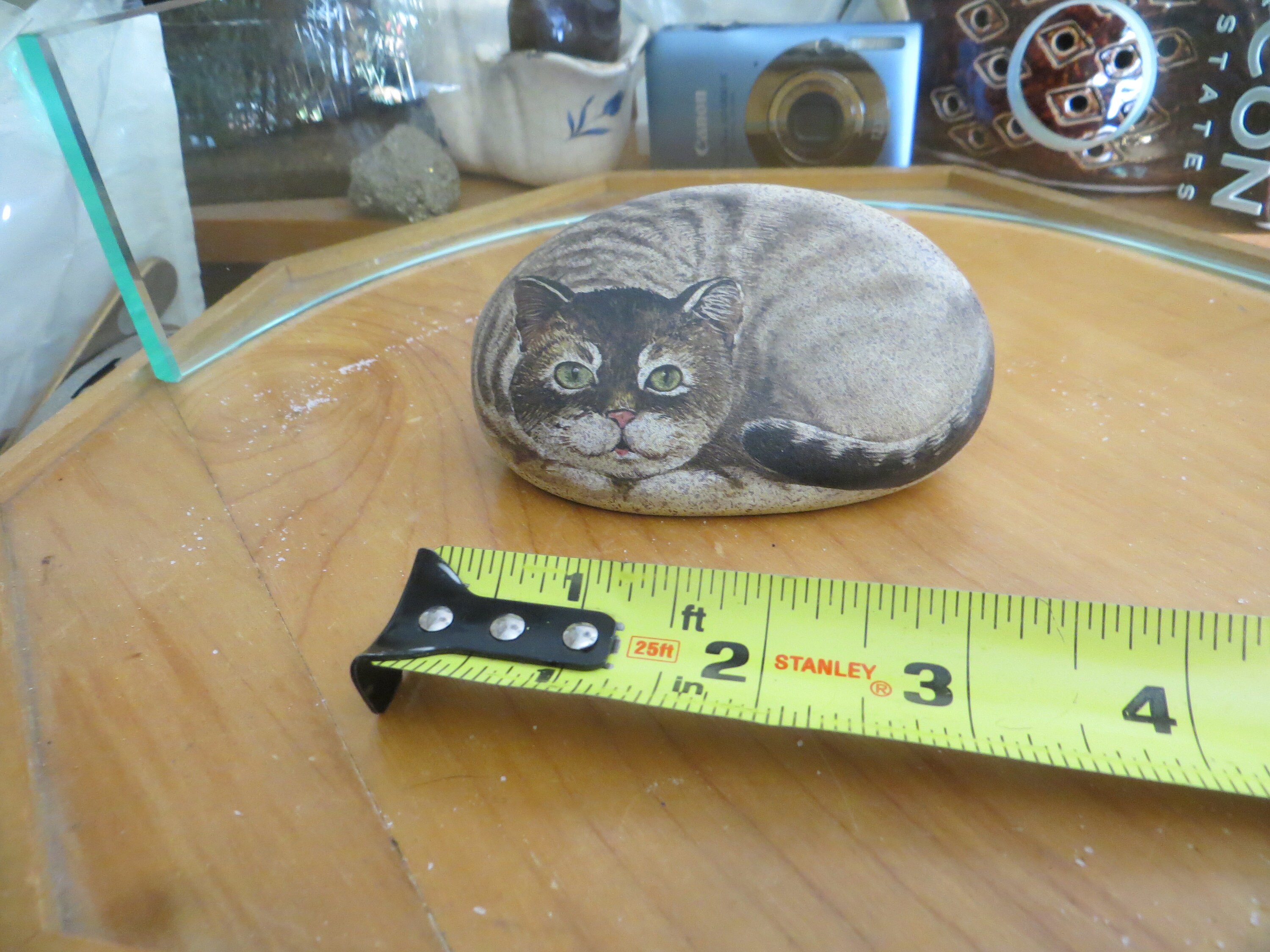 Cat Painting on Stone Smooth and Detailed | Etsy