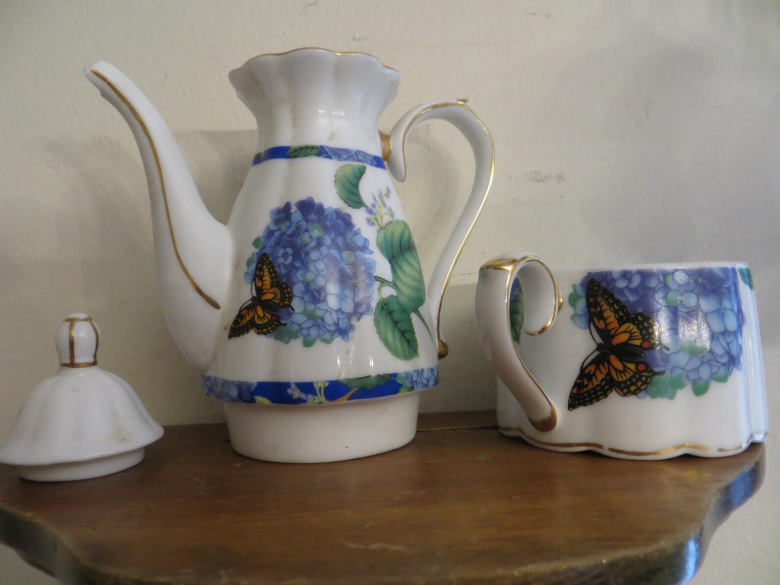 3 Piece 2 Section Teapot W/ Spout Damage, Please Read Description - Etsy
