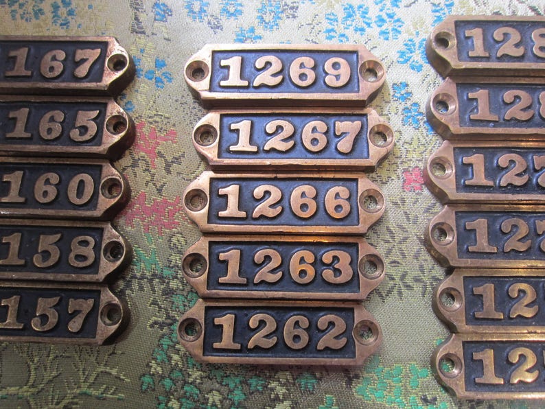 Antique Room Numbers, Bronze Brass Raised Numbers, Please Read ...