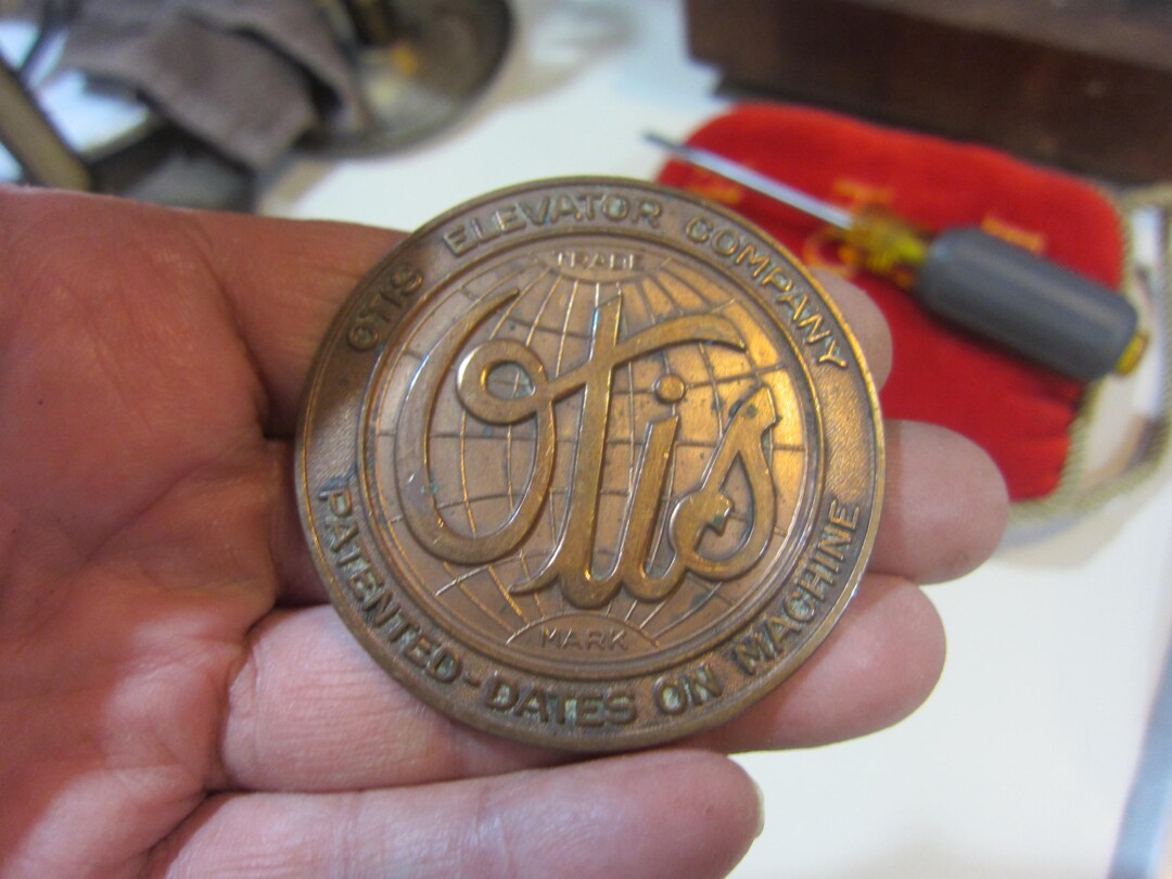 Antique Otis Elevator Car Sign Bronze Copper Nameplate Emblem, Please ...