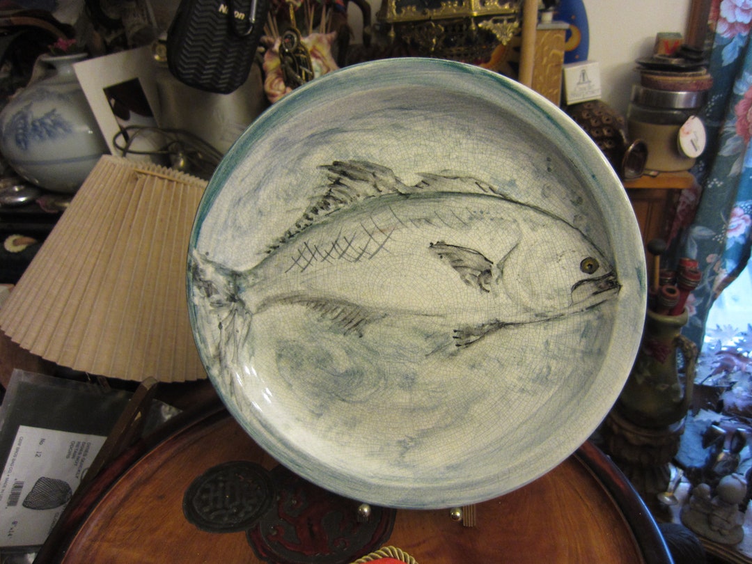 Scott Campbell Martha’s Vineyard Pottery Fish Art Plate, Vintage ...