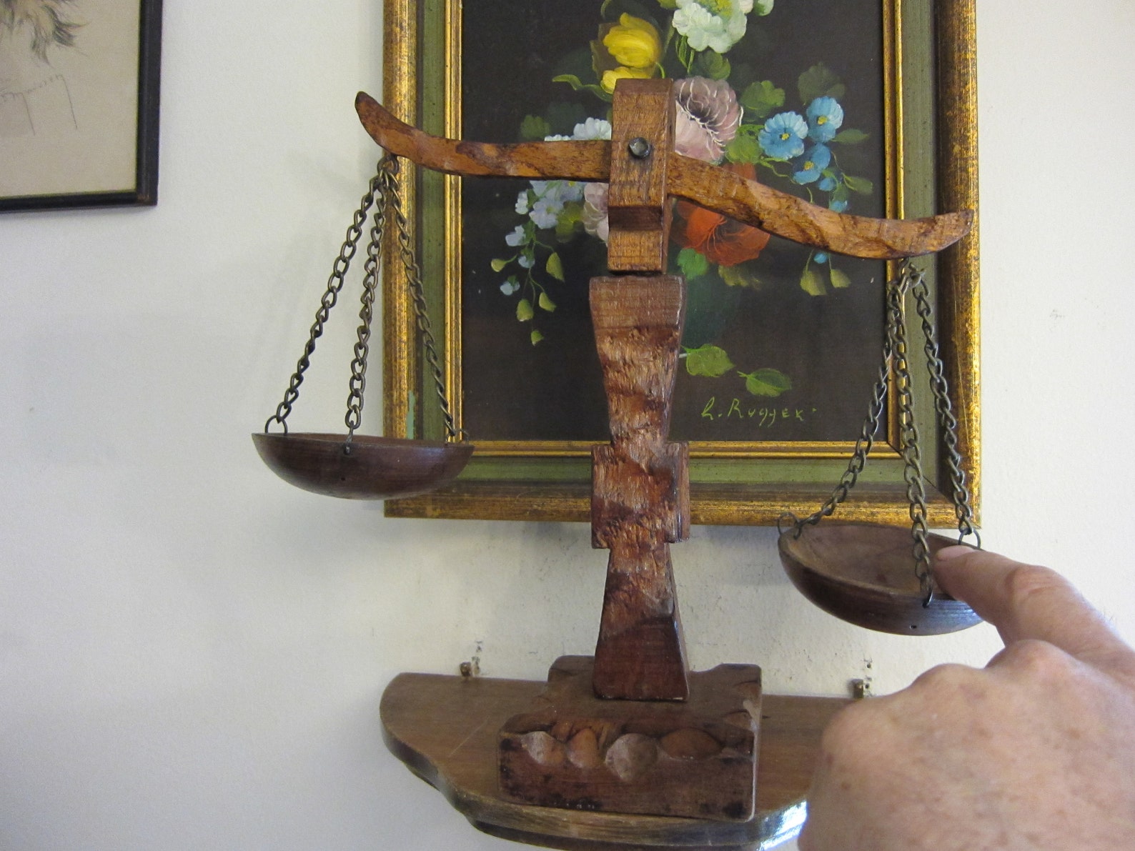 Vintage Mid Century Wood Balance Scale - Etsy