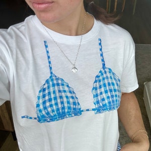 Bikini Top Tee With Beading, Bikini Shirt, Beach Shirt, Summer Shirt ...