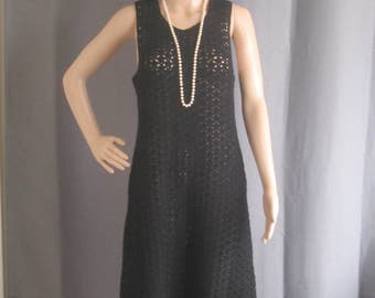 Black crochet dress | Etsy