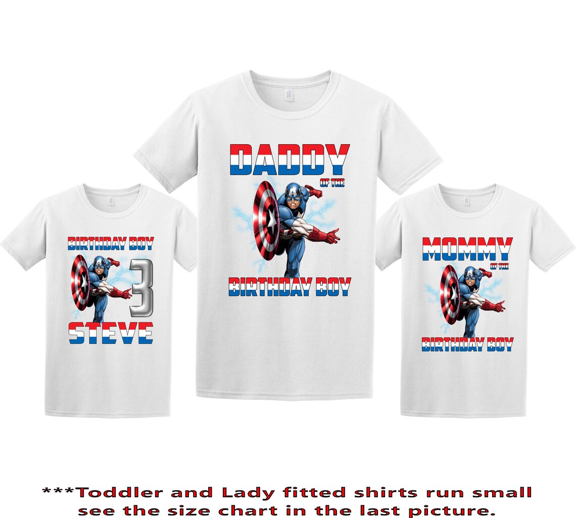 Personalized Captain America Birthday Shirt: Family Matching Tees - Etsy