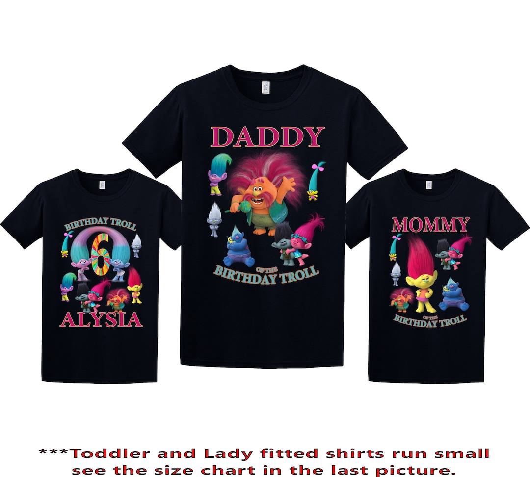 Trolls Birthday Shirt, Trolls Custom Shirt, Personalized Trolls Shirt ...