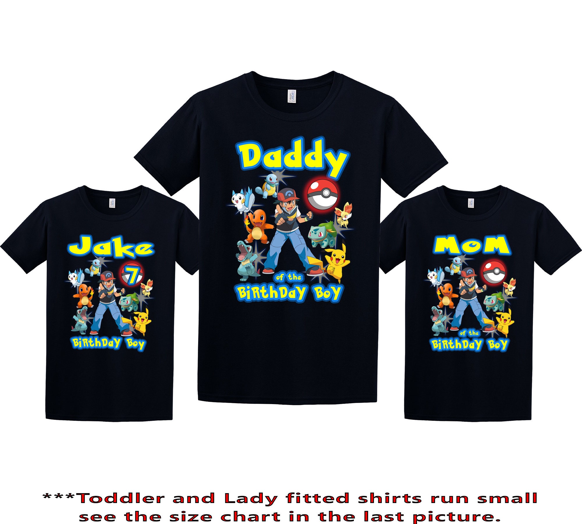 Pokemon Birthday Shirt Pokemon Custom Shirt Personalized | Etsy