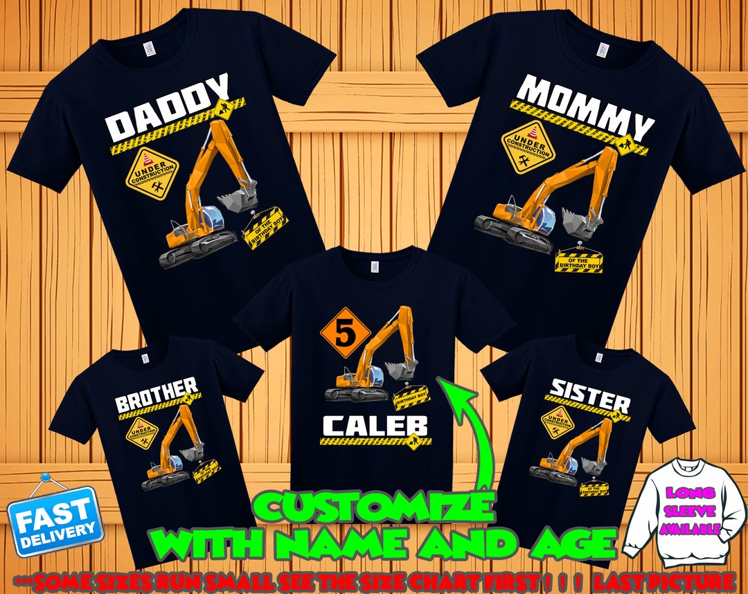 Excavator Birthday Shirt, Excavator Custom Shirt, Personalized ...