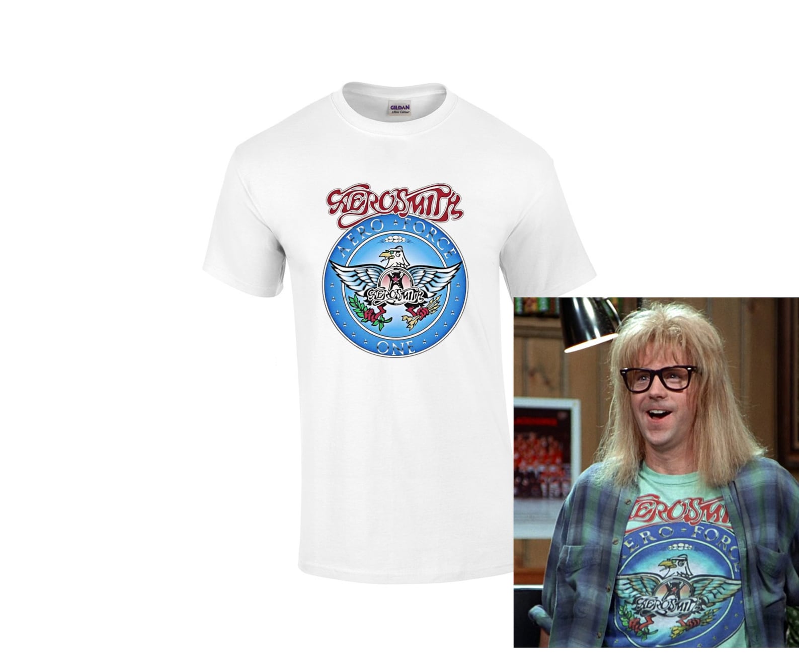 Wayne's World Garth Aerosmith T-shirt Halloween Costume White Shirt ...