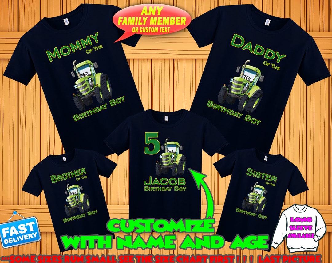 Custom Tractor Birthday Shirt: Farm Theme Family Matching - Etsy