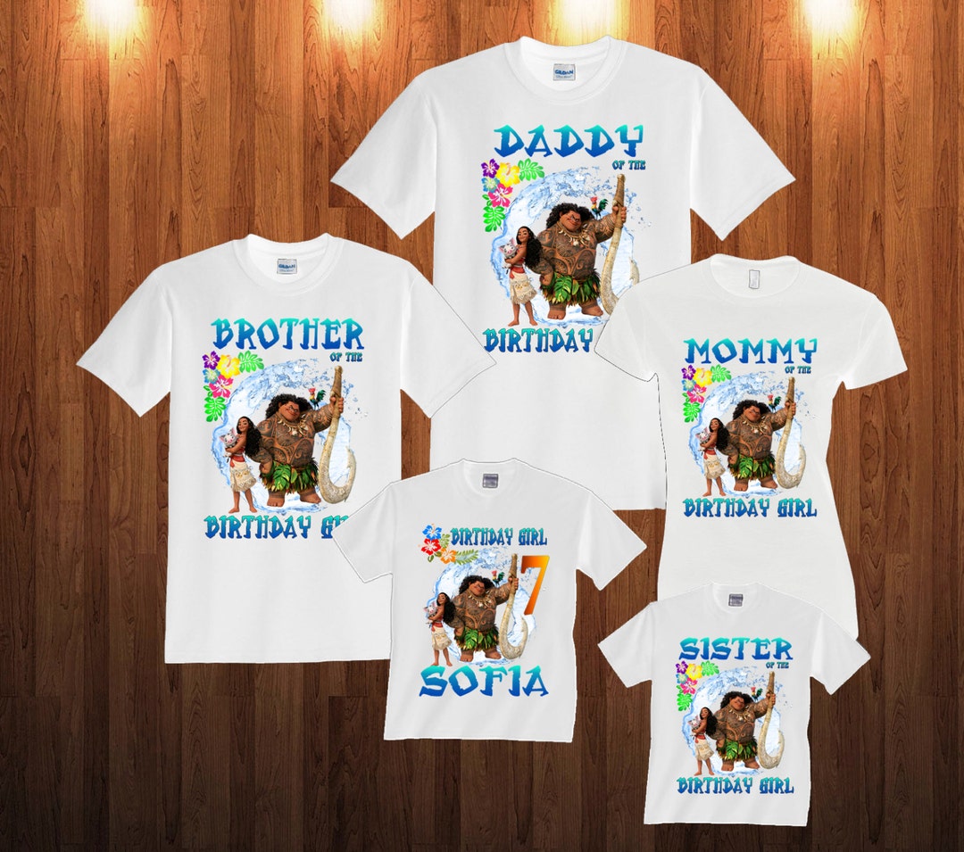 Moana Birthday Shirt, Long Sleeve and Short Sleeve Shirt, Custom ...