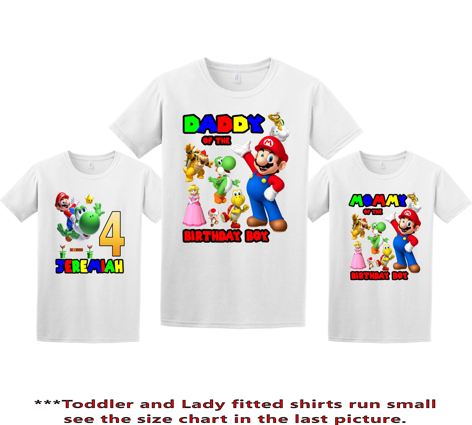 Super Mario Birthday Shirt Super Mario Custom Tshirt | Etsy