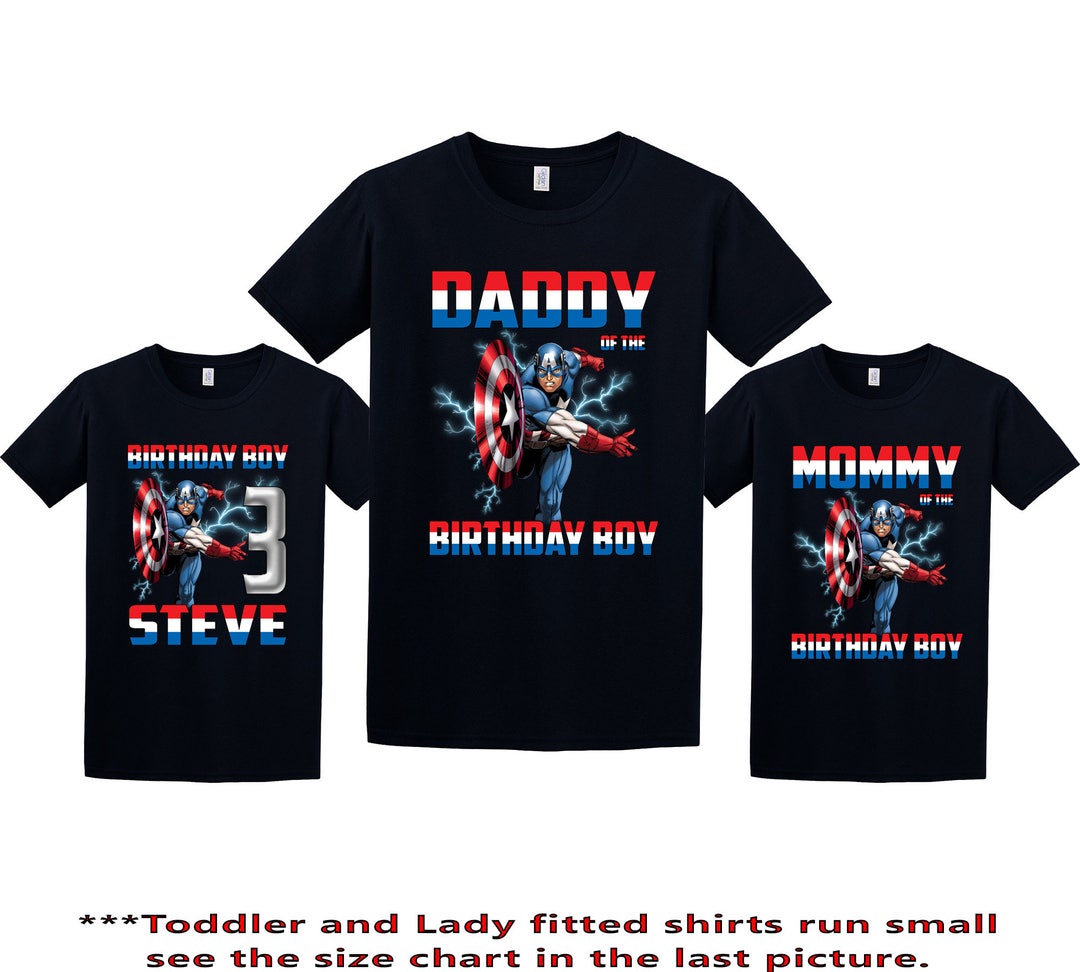 Personalized Captain America Birthday Shirt: Family Matching Tees - Etsy