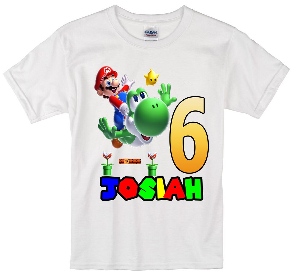 Super Mario Birthday Shirt Super Mario Custom Tshirt | Etsy