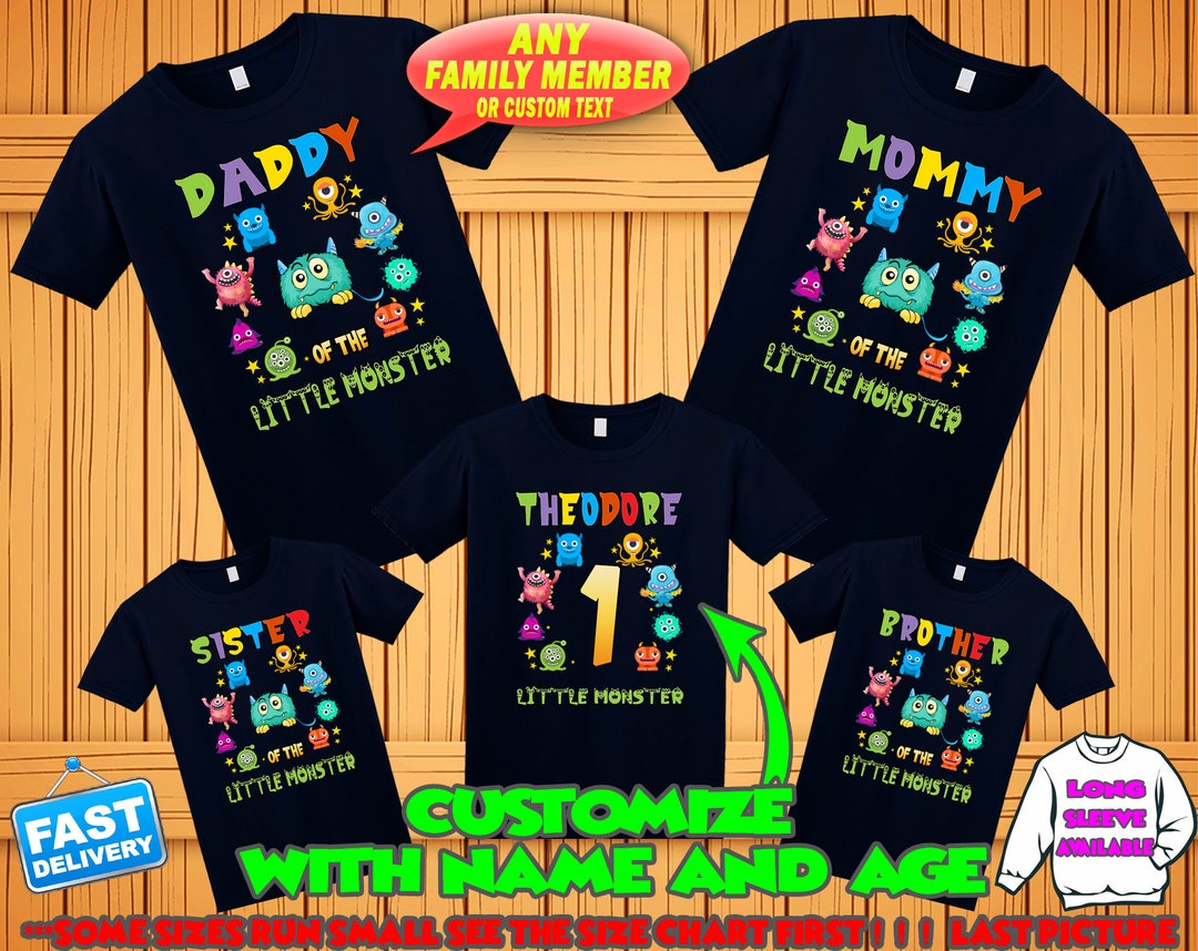 Monster Birthday Shirt, Little Monster Custom Tshirt, Personalized ...