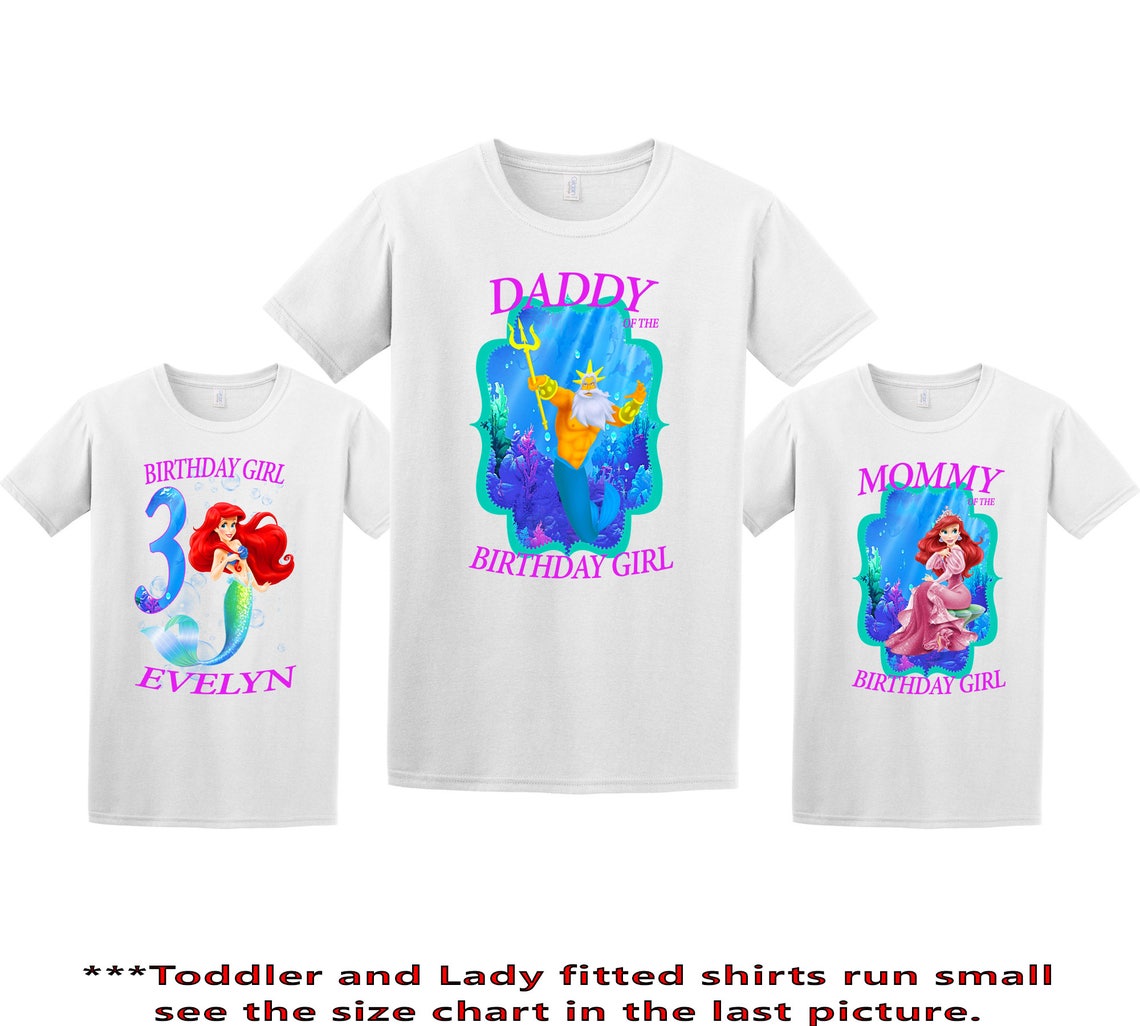 The Little Mermaid Birthday Shirt Ariel Custom Shirt - Etsy