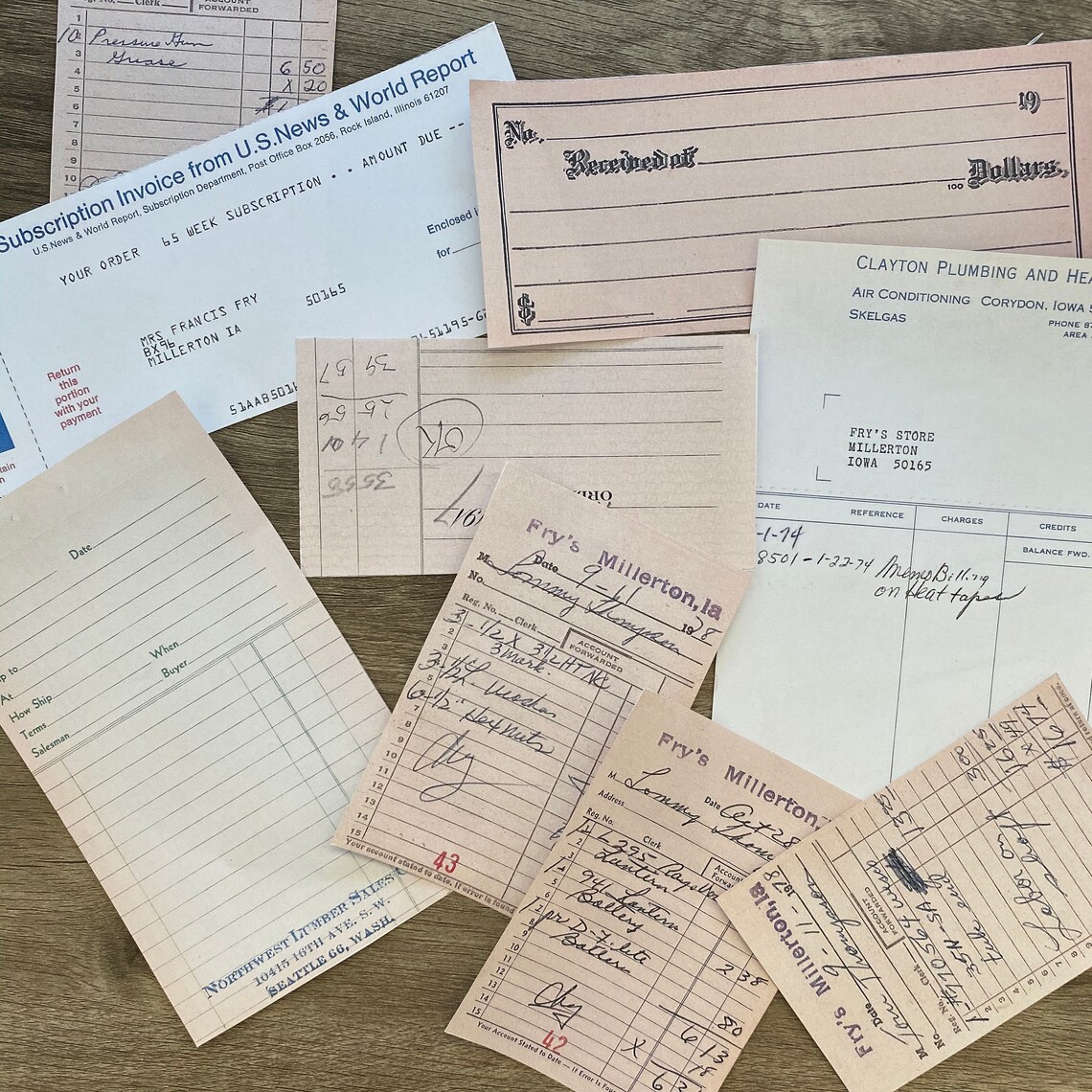 1970's Vintage Receipts - Etsy