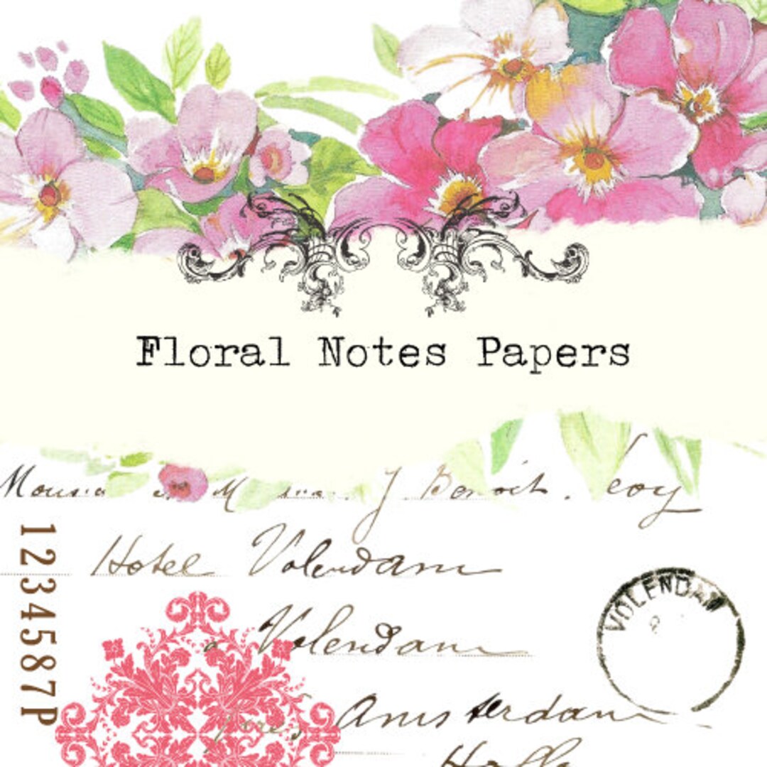 Floral Notes Papers - Etsy