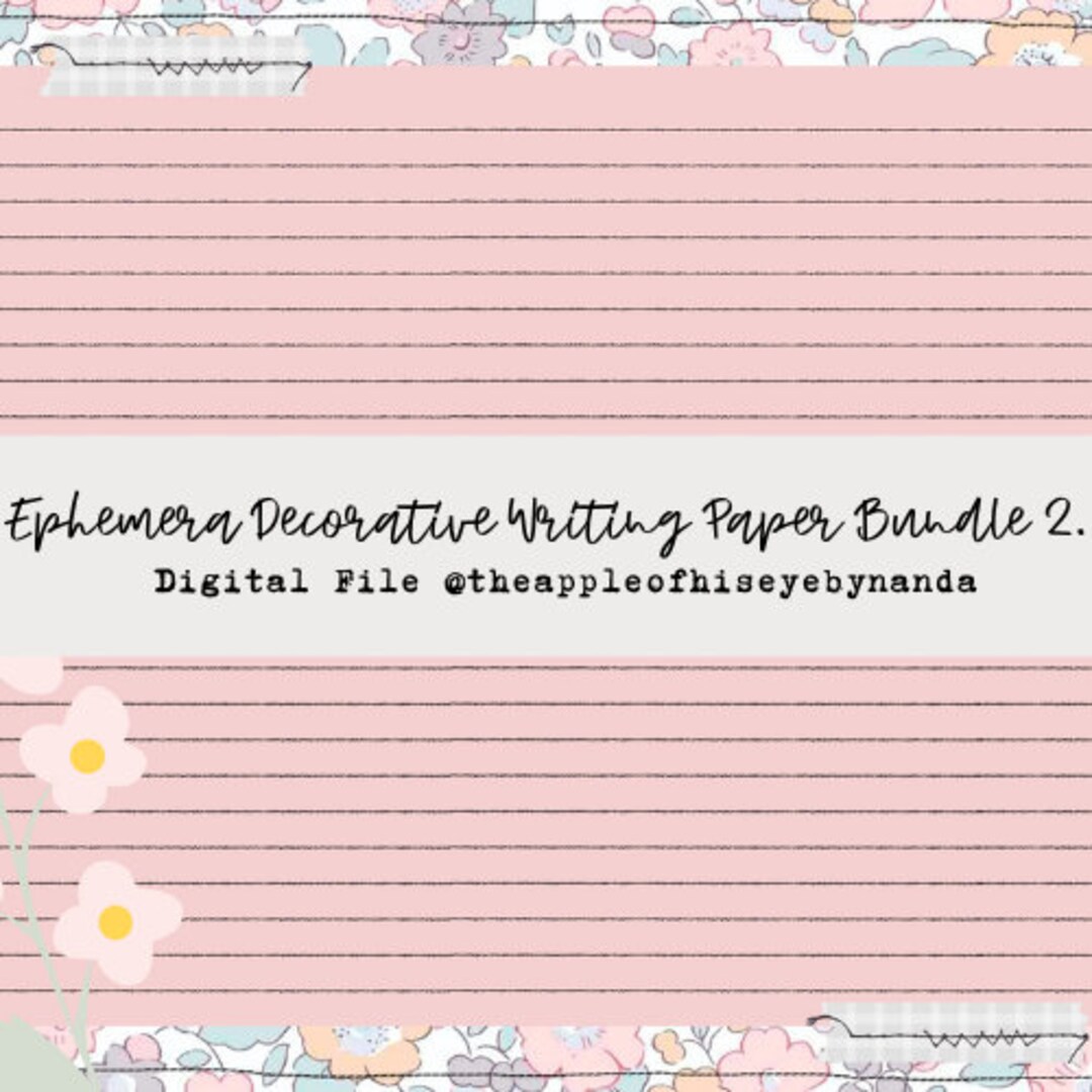 Ephemera Decorative Writing Paper Bundle 2./scrapbooking Paper/ Vintage ...