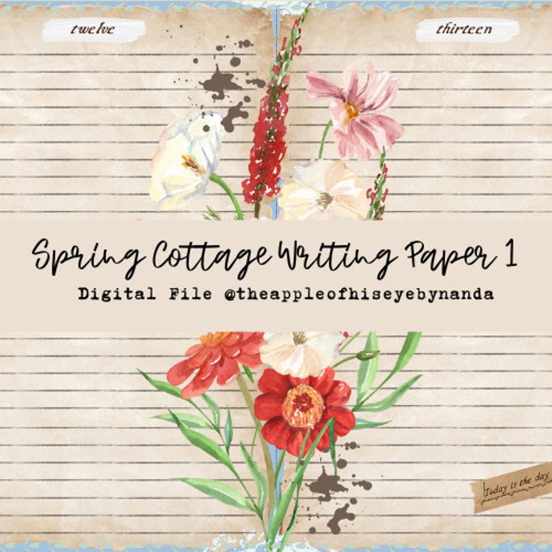 Spring Cottage Writing Paper1/ Scrapbooking Paper/ Vintage Paper/junk ...