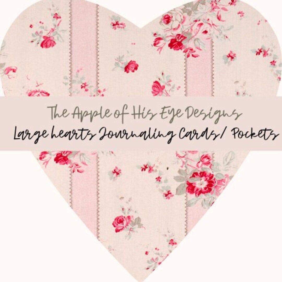 Large Hearts Journaling Cards/ Pockets / / Scrapbooking Paper/ Vintage ...