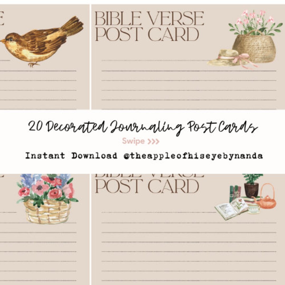 20 Journaling Post Cards Pen Pal Writing Papers | Digital Pen Pal ...