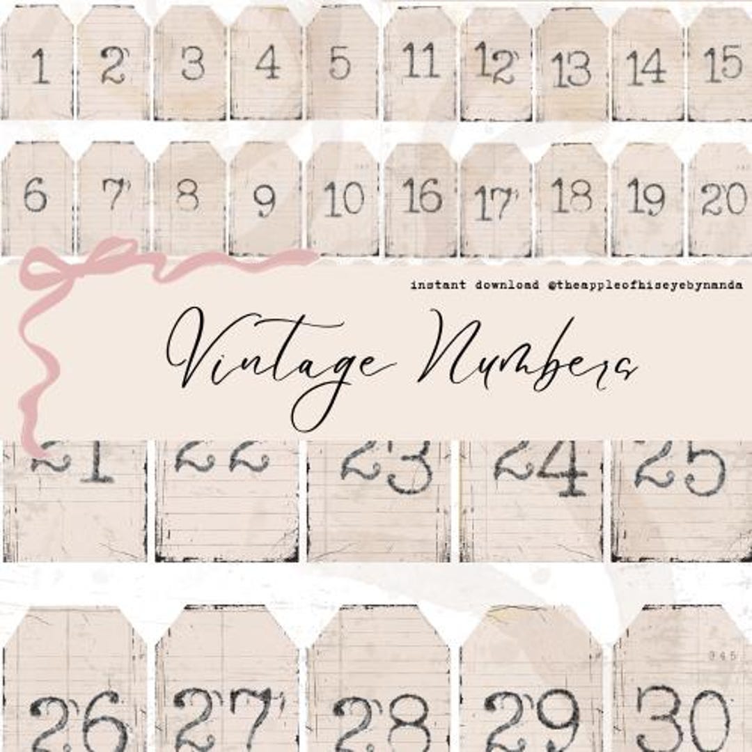 Vintage Numbers| Bible Journaling | Ephemera | Junk Journaling | Pen ...