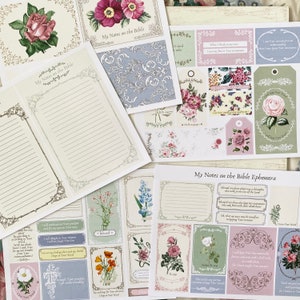 My Notes on the Bible Ephemera,bible Journaling Cards, Journaling Cards ...