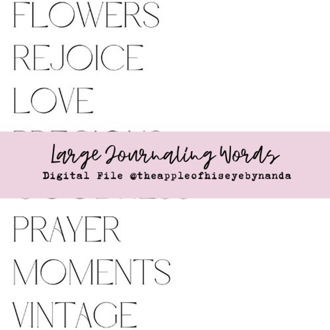 Large Journaling Words - Etsy
