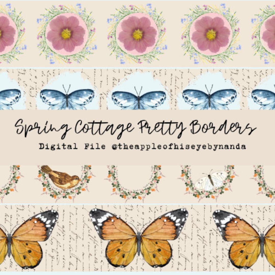 Spring Cottage Pretty Borders/ Scrapbooking Paper/ Vintage Paper/junk ...