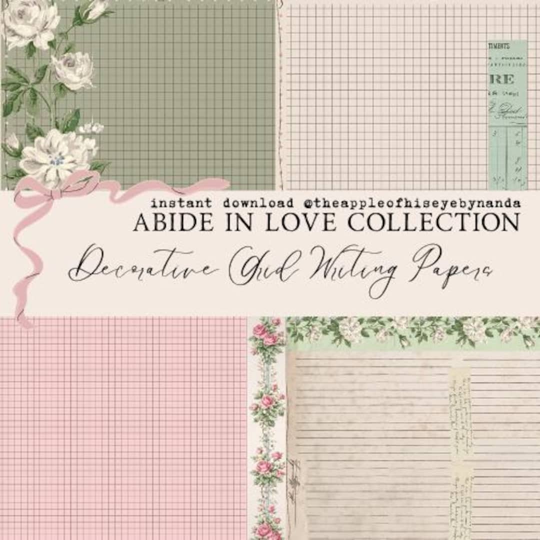 Decorative Grid Writing Paper|digital Download| Christian Journaling ...