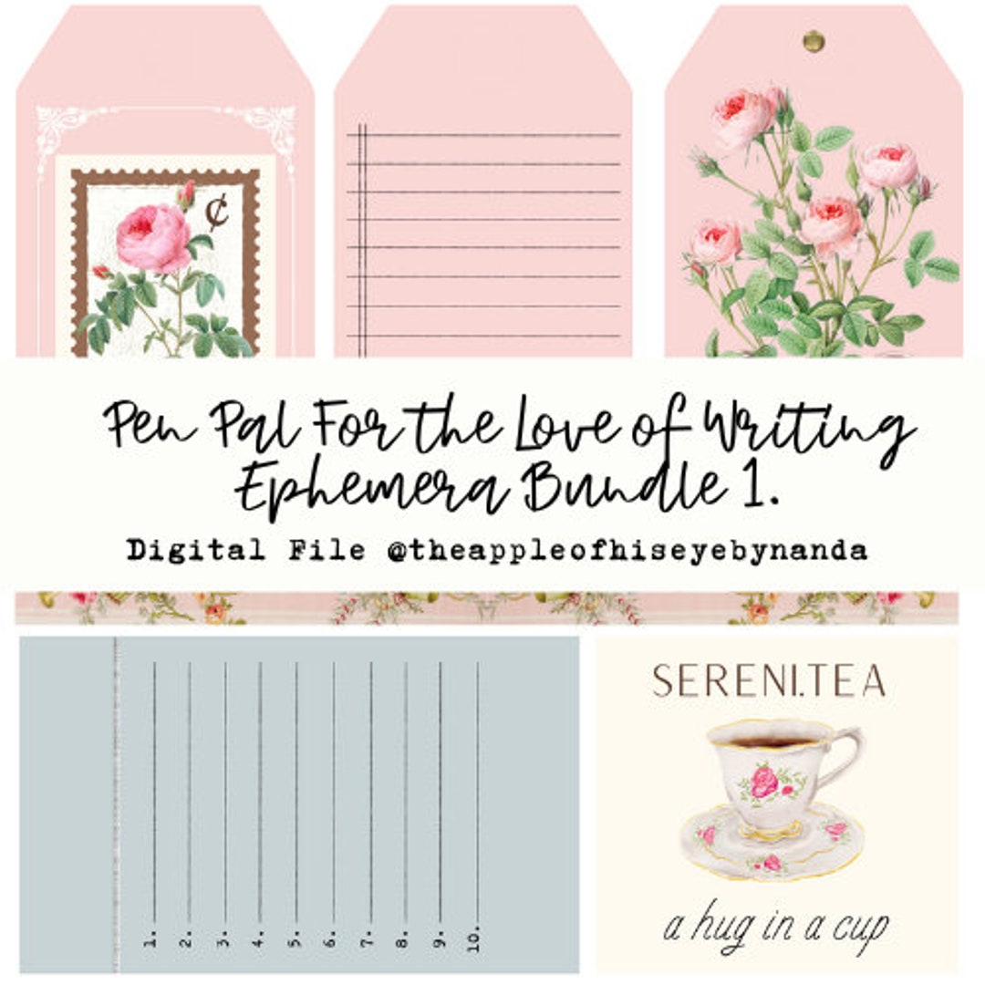 Pen Pal Ephemera Bundle 1| Writing Papers | Ephemera | Junk Journal ...
