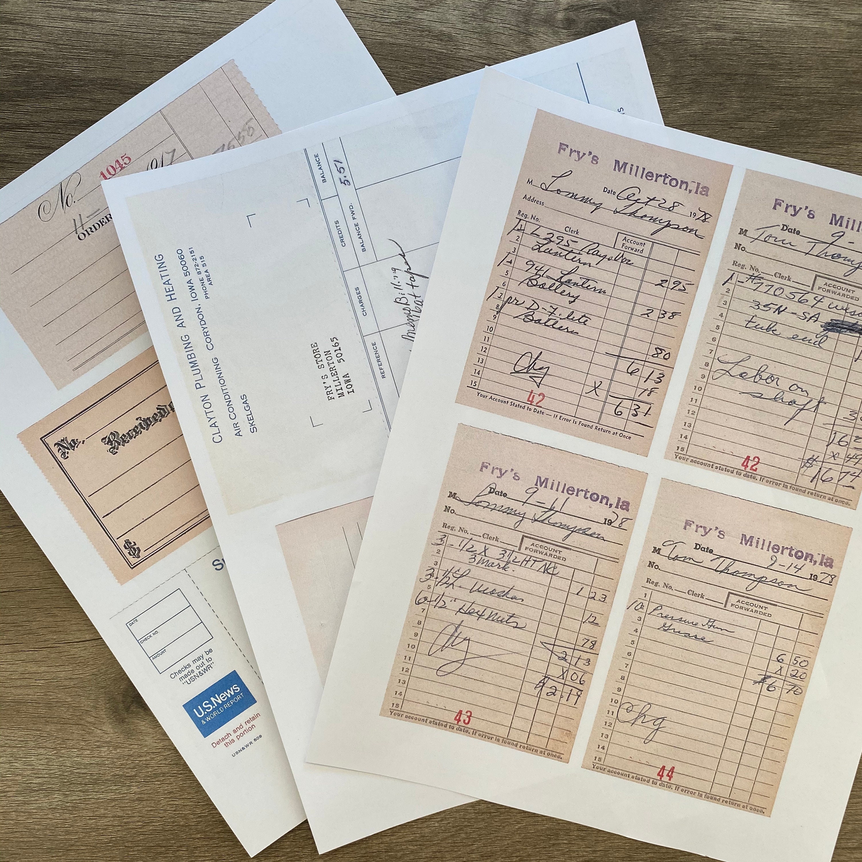 1970's Vintage Receipts - Etsy