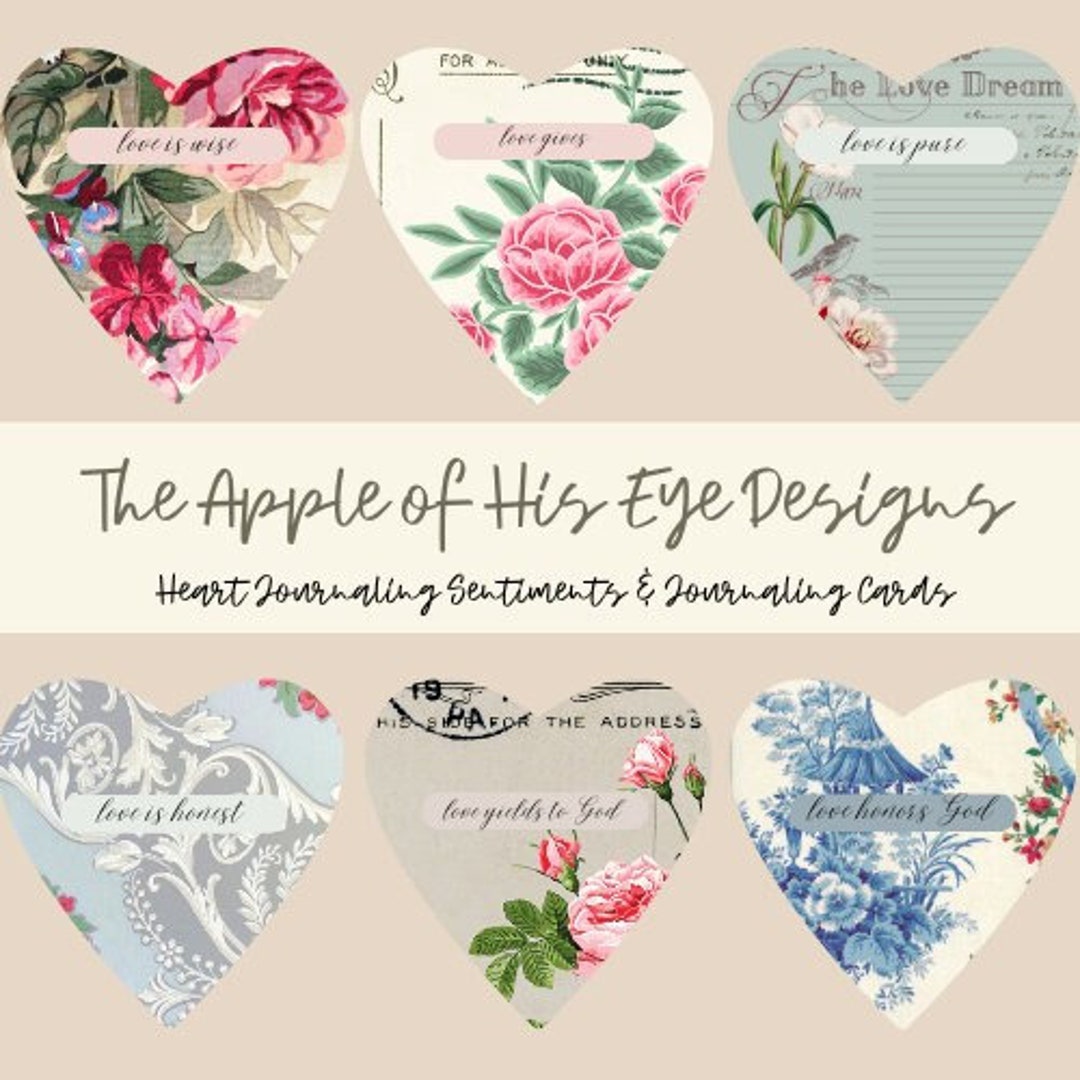 Heart Journaling Sentiments & Journaling Cards/scrapbooking Paper ...