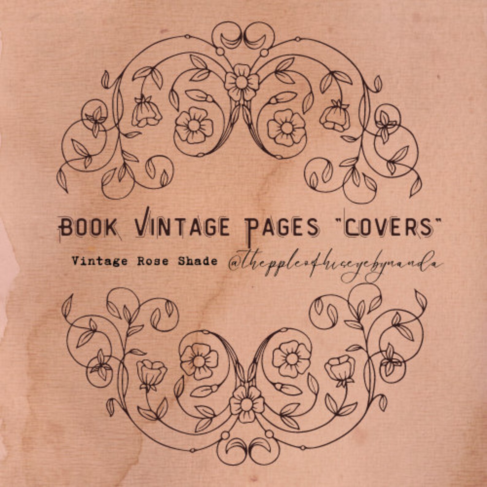 Book Vintage Pages "covers" Vintage Rose Shade/scrapbooking Paper ...