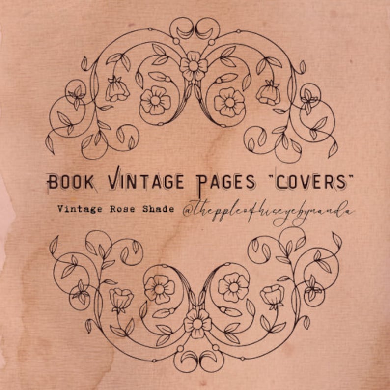 Book Vintage Pages covers Vintage Rose - Etsy
