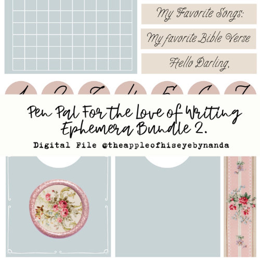Ephemera Bundle 2| Digital Pen Pal | Ephemera | Junk Journal | Pen Pal ...