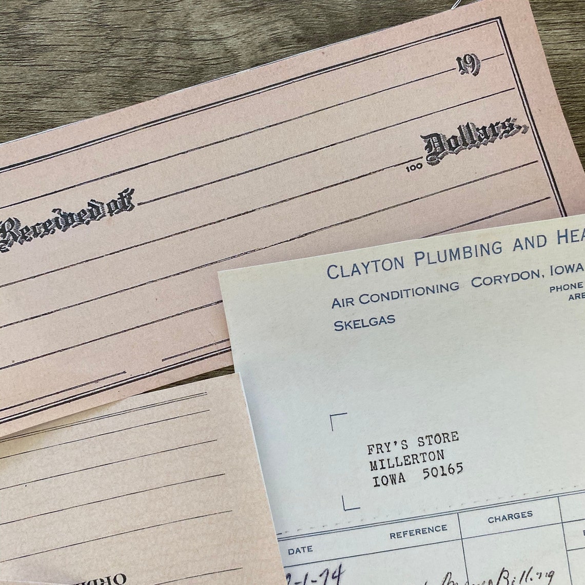 1970's Vintage Receipts - Etsy