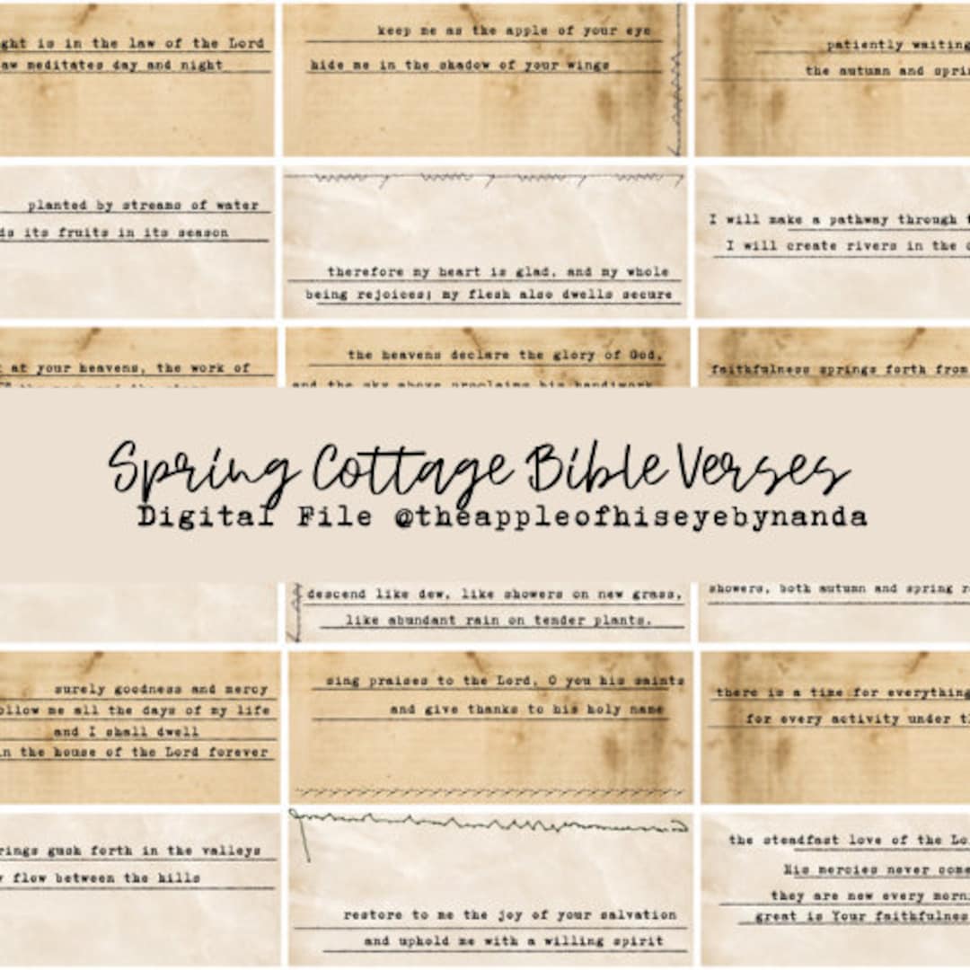 Spring Cottage Bible Verses/scrapbooking Paper/ Vintage Paper/junk ...