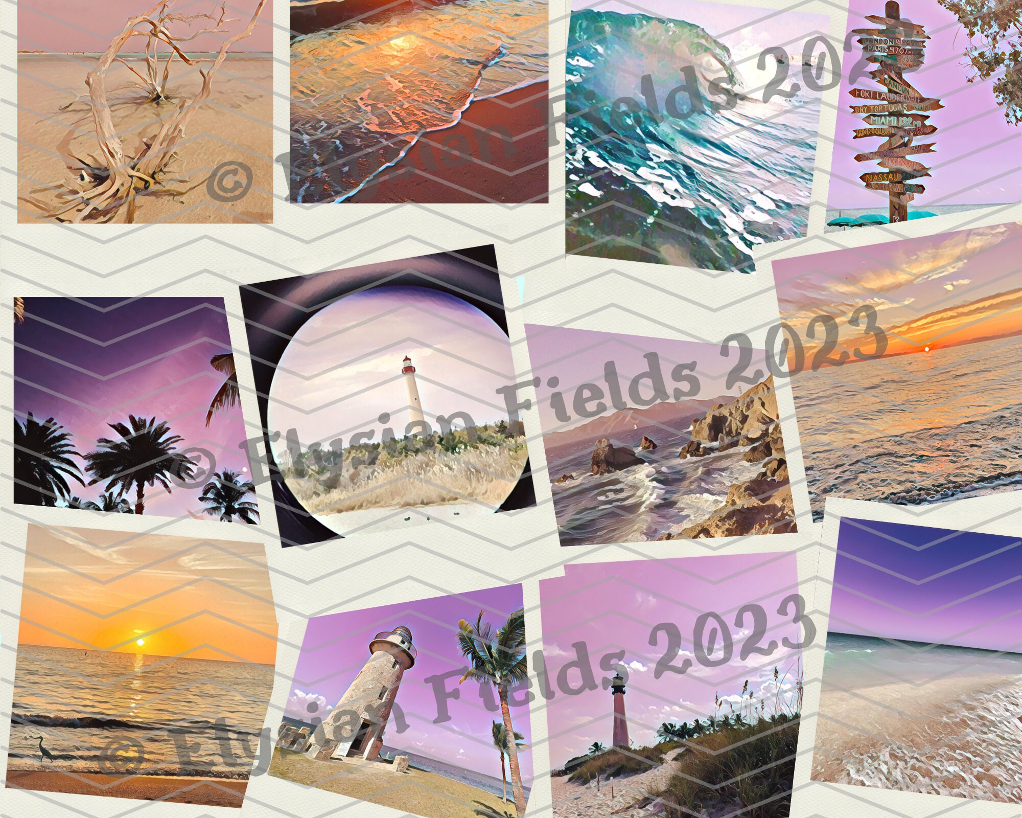 Printable Beach Polaroids RA Door Decorations - Set of 12 Customizable ...