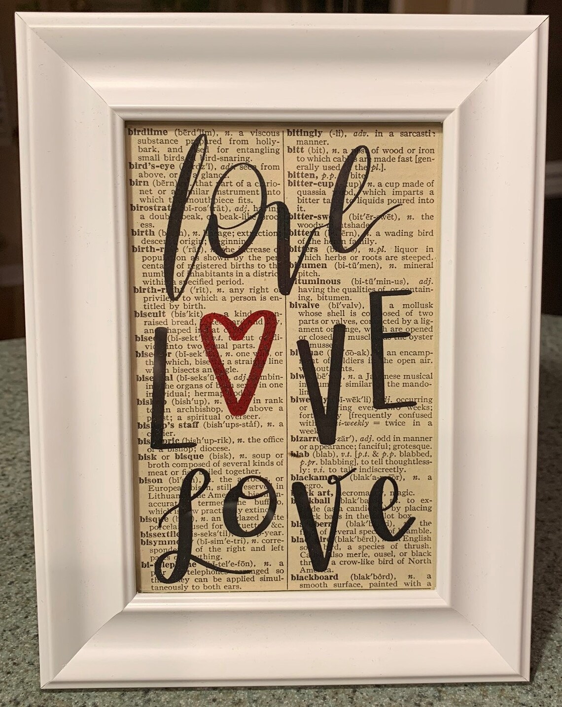 Love Love Love - Dictionary Page Print on Vintage 1924 Webster's ...