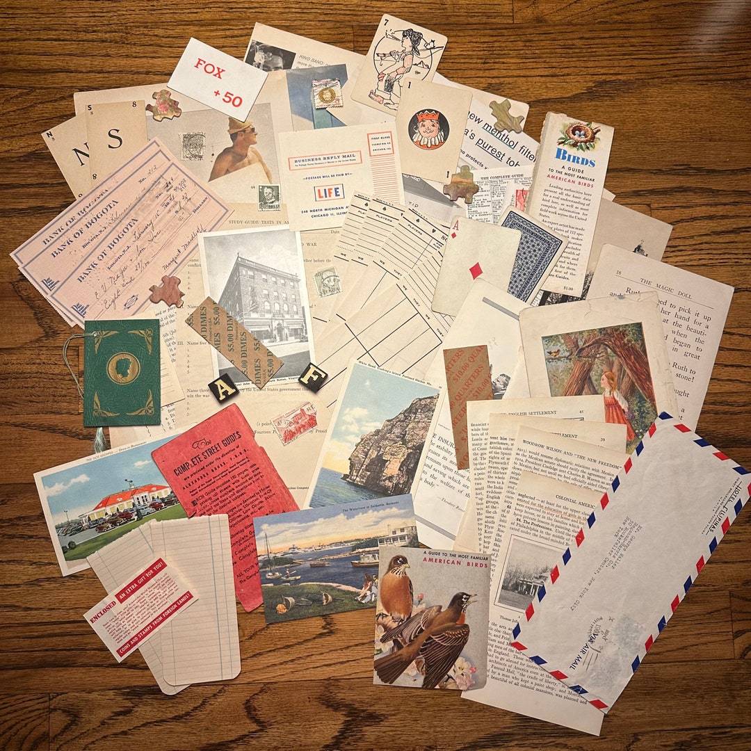 Vintage Ephemera Lot - Rare and Cool Pieces! Over 60 Items! Great for Makers - Junk Journal ...